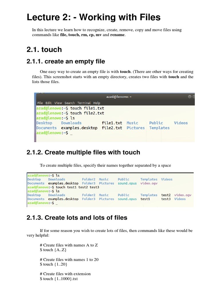 Lecture 2 Practical | PDF | Computer File | Filename