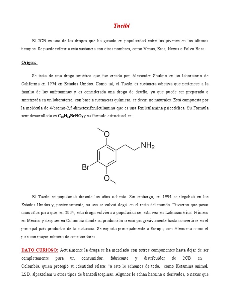 Origen, efectos y tratamiento del Tucibi | PDF | Despachador de drogas ...