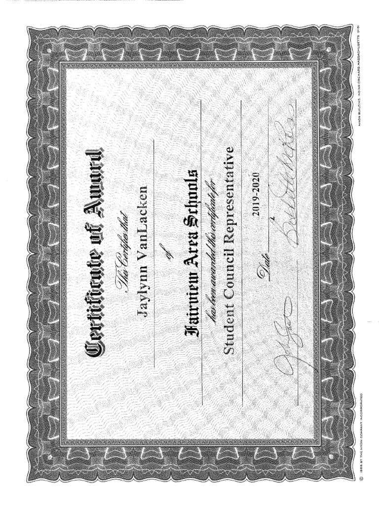 Student Council Certificate | PDF