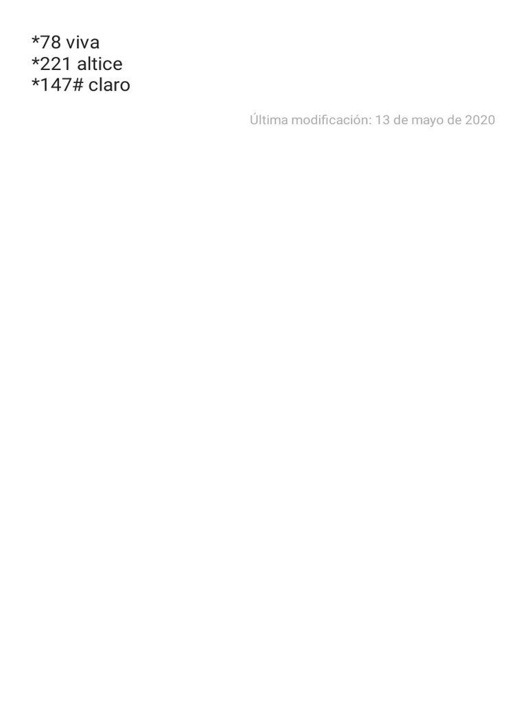 Codigos Claro Altice Viva | PDF
