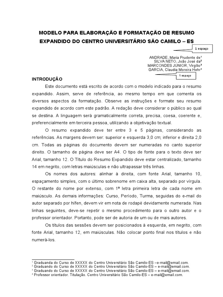 Modelo Resumo Expandido | PDF | Citação