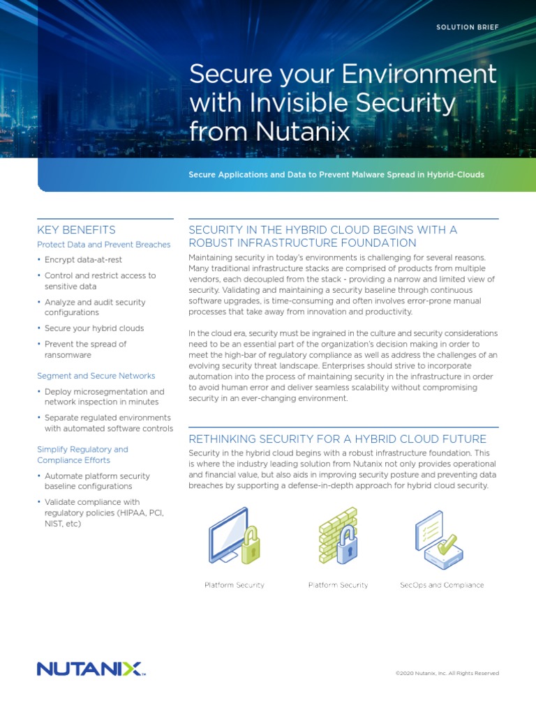 Secure Your Environment With Invisible Security From Nutanix | PDF | Cloud Computing | Payment ...