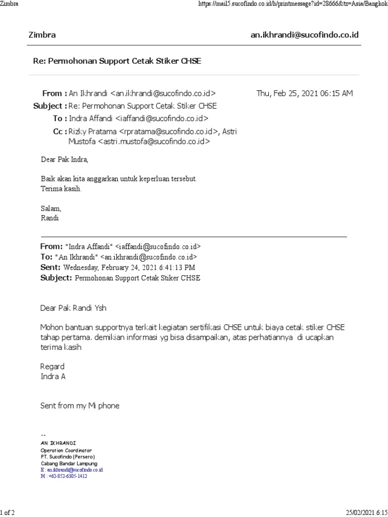 Request for Support in Printing CHSE Certification Stickers | PDF