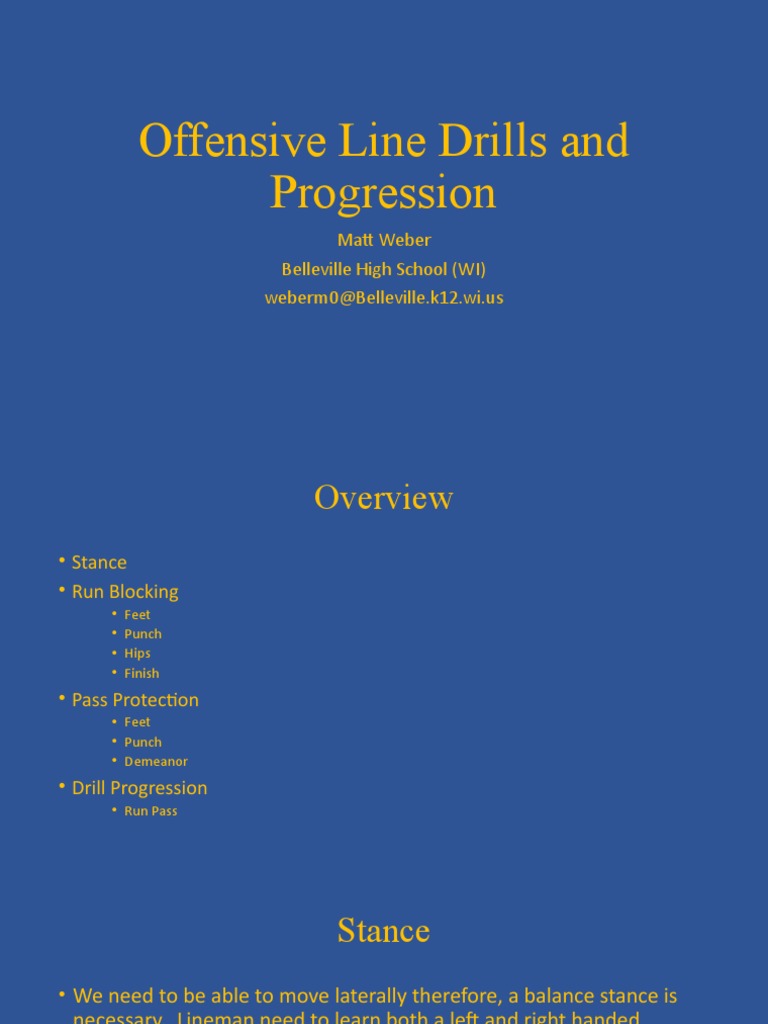 Offensive Line Drills and Progression | PDF