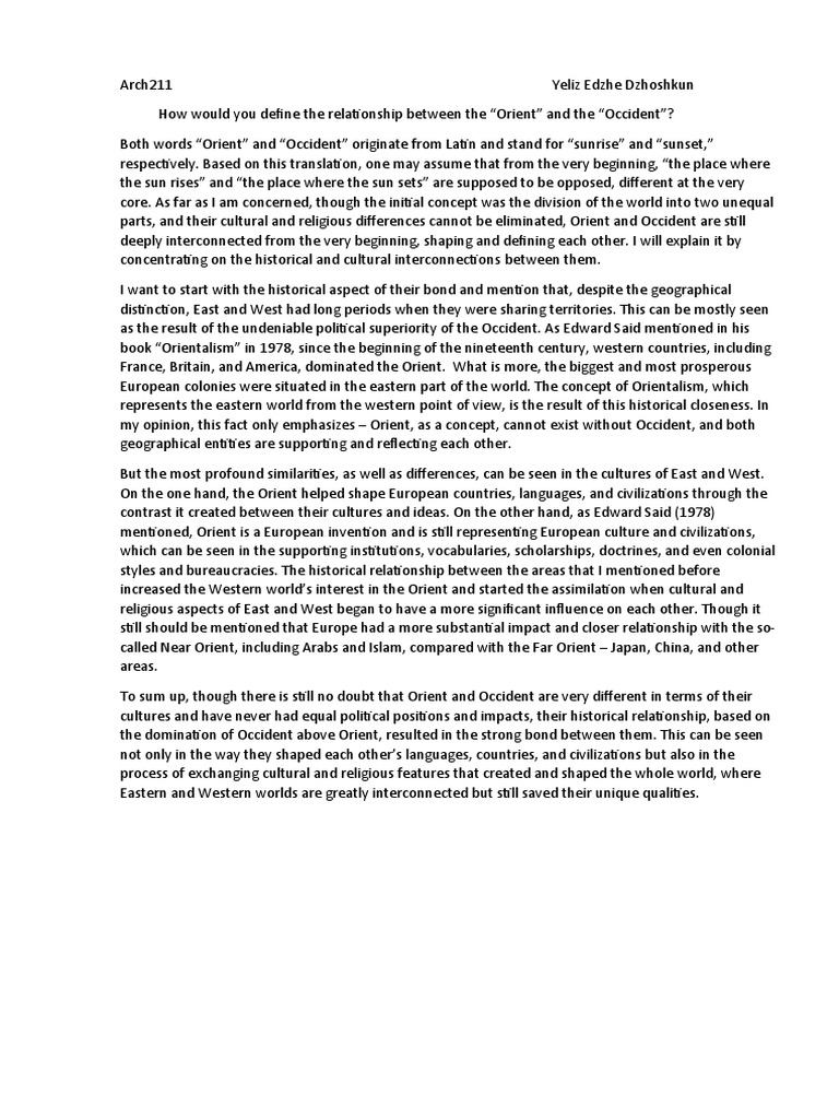 The Intertwined Relationship Between East and West: How the Orient and ...