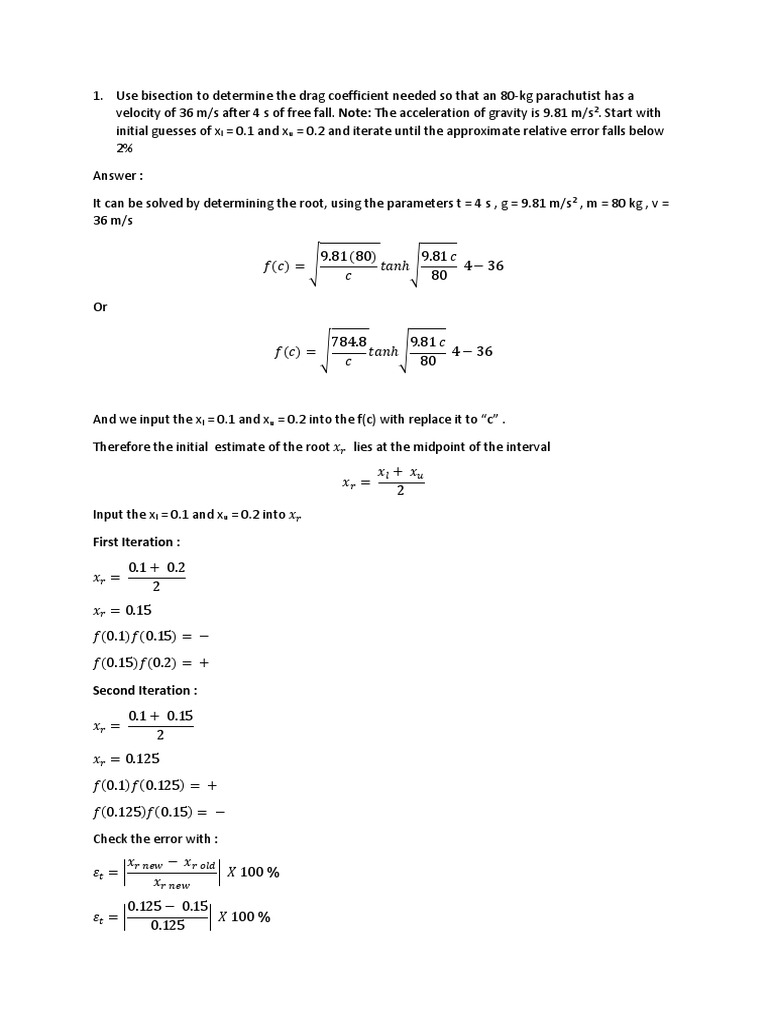 Bisection and Iteration Methods for Root Finding | PDF | Mathematical Analysis | Mathematics