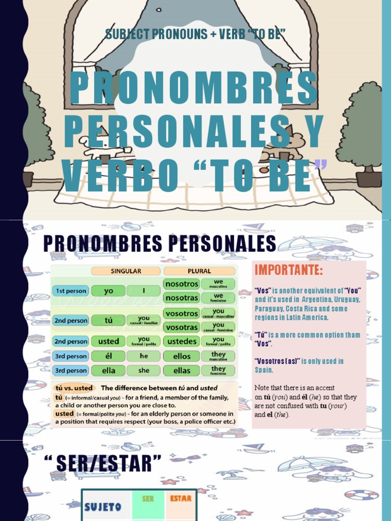 Subject Pronouns and "To Be" in Spanish | PDF