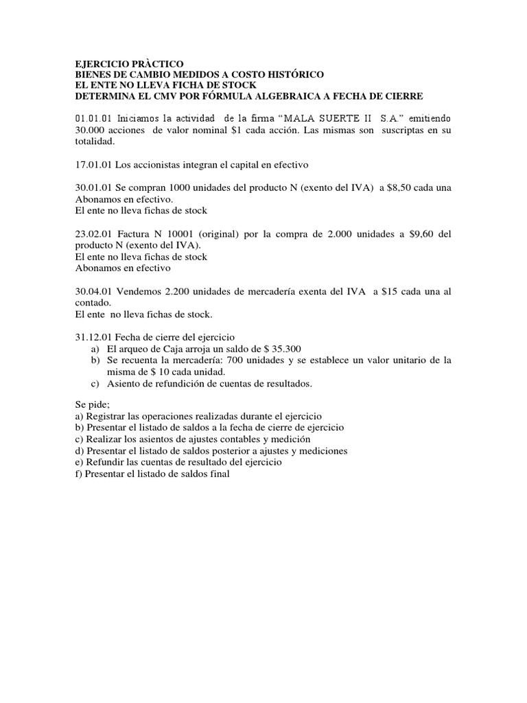Determinación Del CMV Por Fórmula Algebraica | PDF | Economía ...