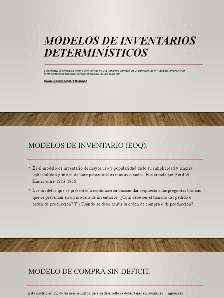 Modelos de Inventarios Determinísticos | PDF | Inventario | Economias