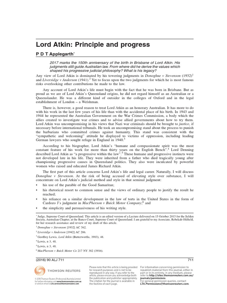 Applegarth - Lord Atkin | PDF | Judge