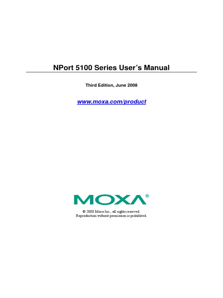 NPort 5100 Series Users Manual v3 | PDF | Transmission Control Protocol ...