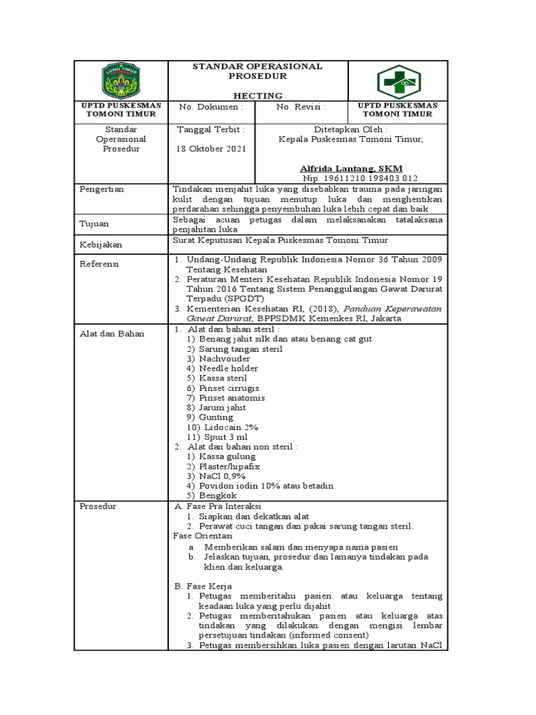 Sop Hecting Luka | PDF