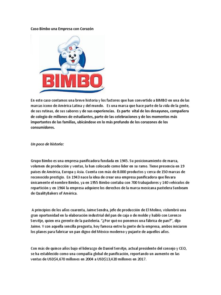 Caso Bimbo Una Empresa Con Corazón | PDF | Residuos | Panes