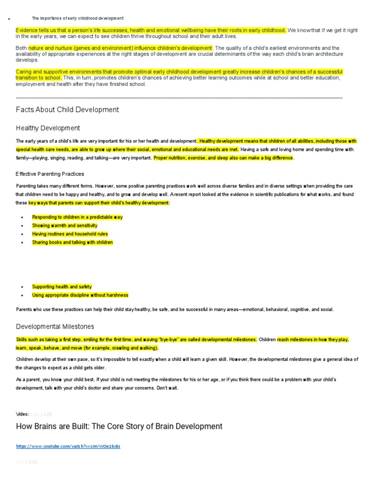 Facts About Child Development | PDF | Child Development | Relationships