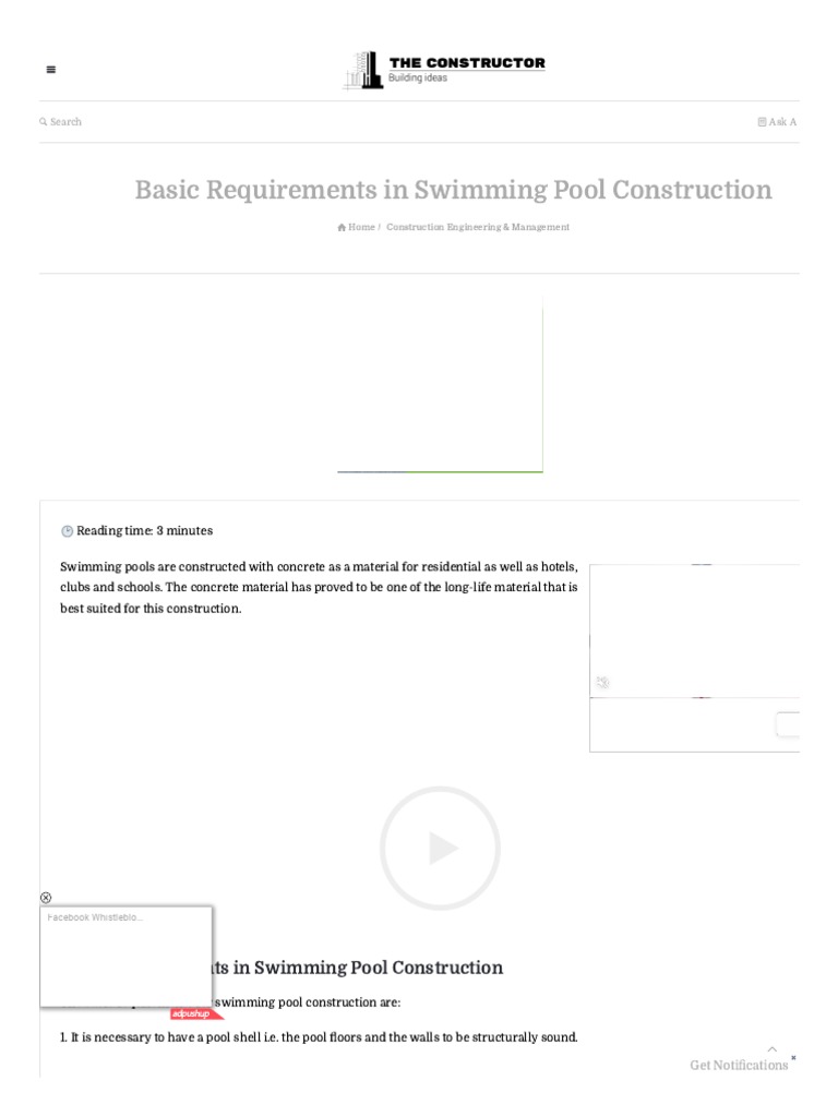 Basic Requirements in Swimming Pool Construction - The Constructor ...