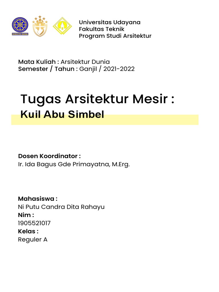 LAYOUT DAN ORNAMEN KUIL ABU SIMBEL | PDF