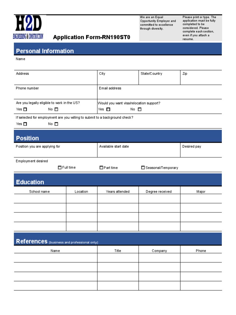 Sta Application Us | PDF | Employment