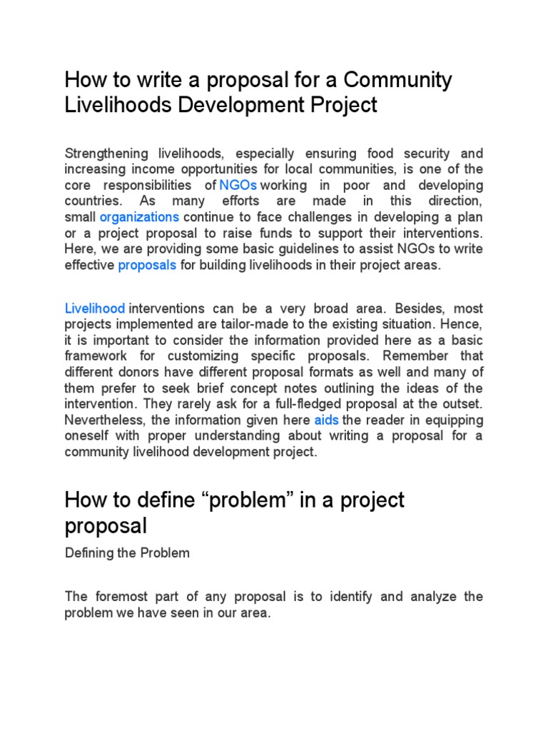 How To Write A Proposal | PDF | Microfinance | Capacity Building