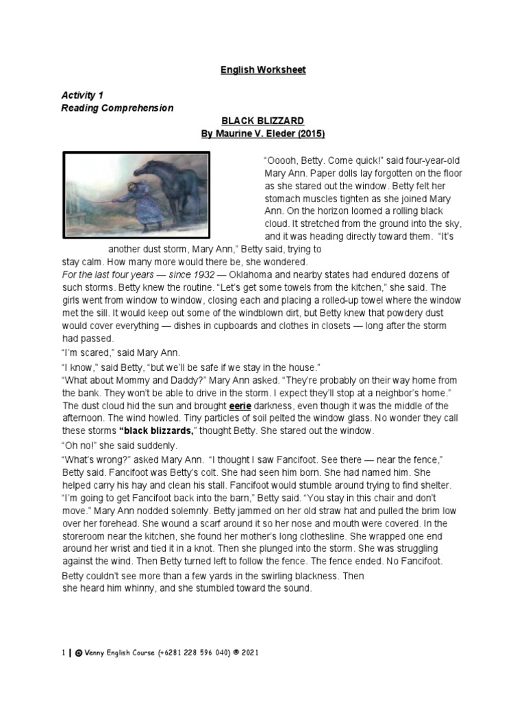 Activity 1 Reading Comprehension: English Worksheet | PDF | Language ...