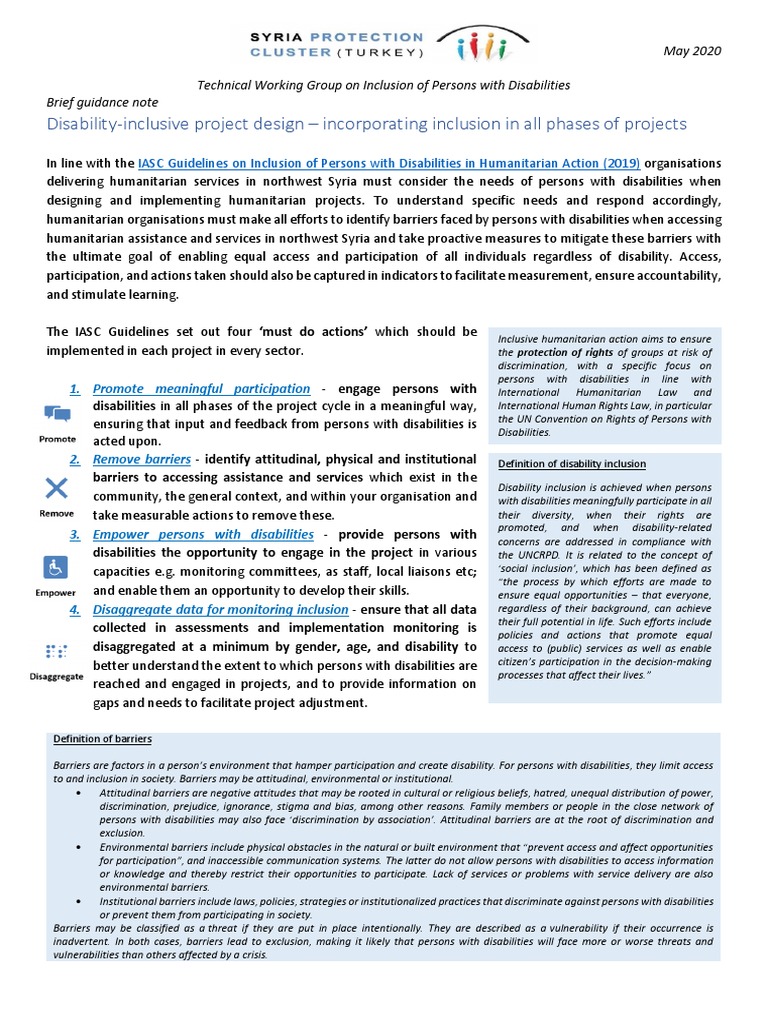 Disability-Inclusive Project Design - Incorporating Inclusion in All ...