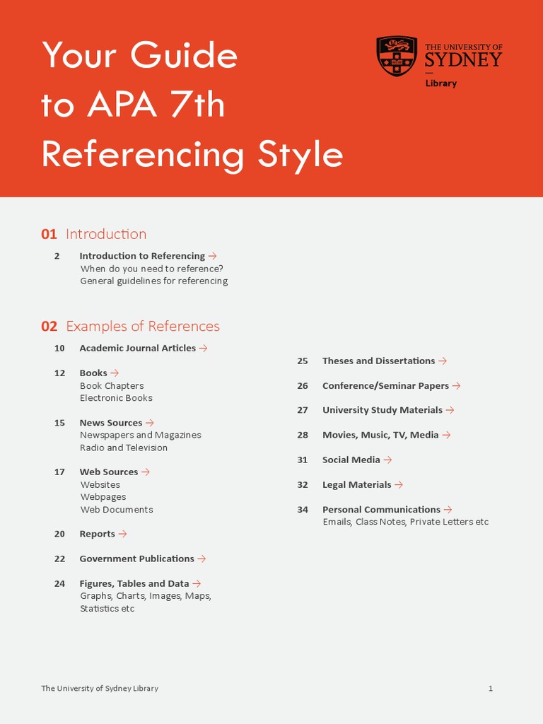 Your Guide To APA 7th Referencing Style: 01 Introduction | PDF ...
