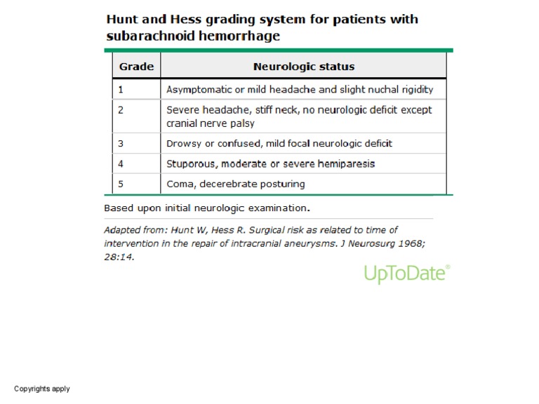 Hunt and Hess Grading System | PDF