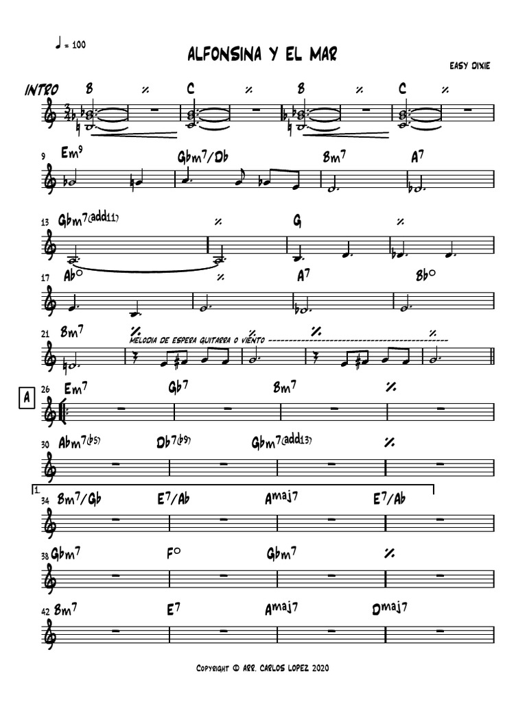 ALFONSINA Y EL MAR - Partitura Completa | PDF