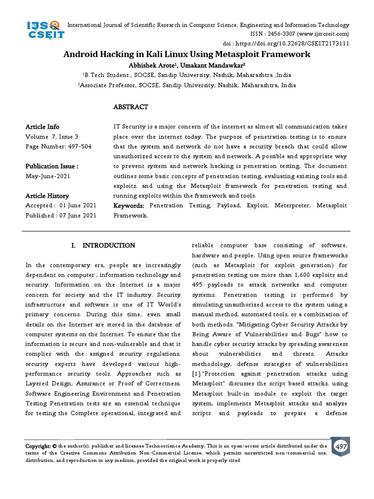 Android Hacking In Kali Linux Using Metasploit Fra Pdf Penetration 0215