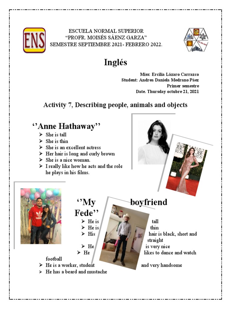 Activity 7, Describing People, Animals and Objects | PDF