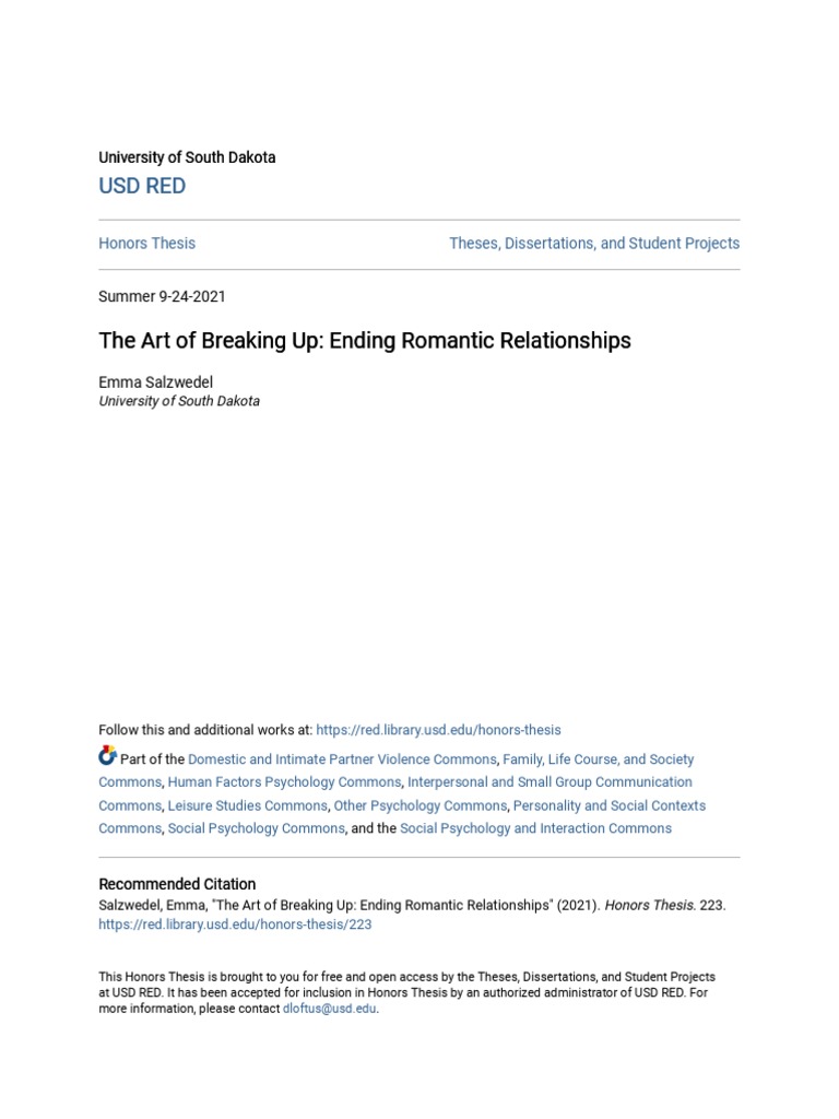 The Art of Breaking Up - Ending Romantic Relationships | PDF | Violence ...