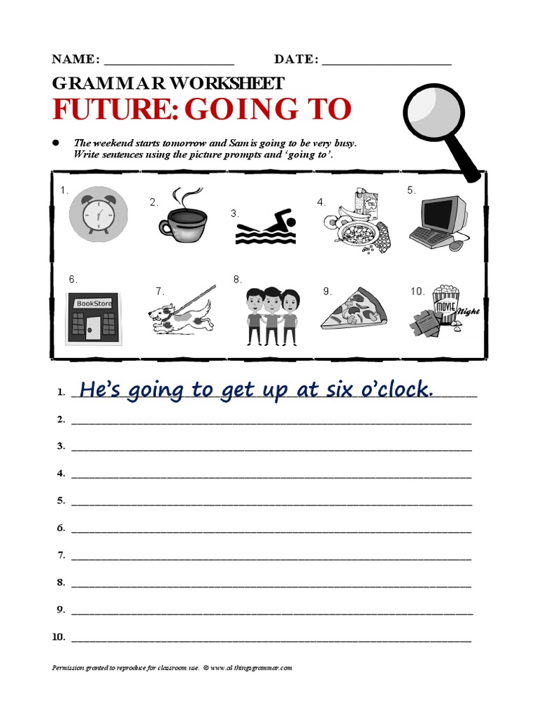 Future: Going To: Grammar Worksheet | PDF