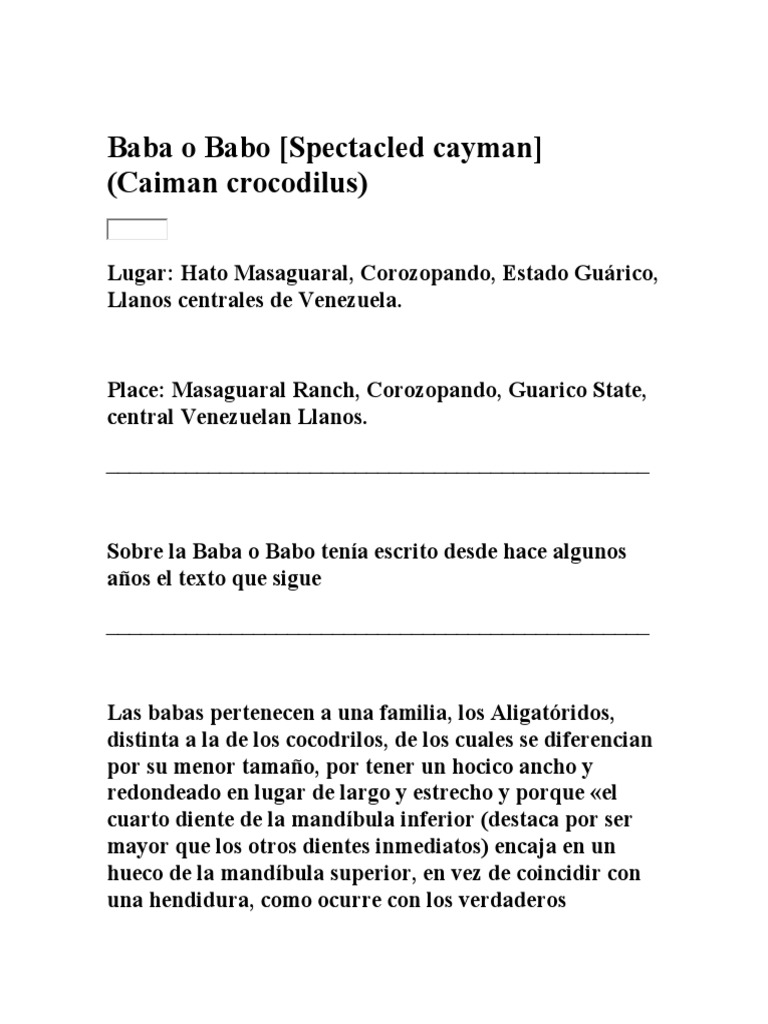 Baba o Babo | PDF | Huevo | Zoología