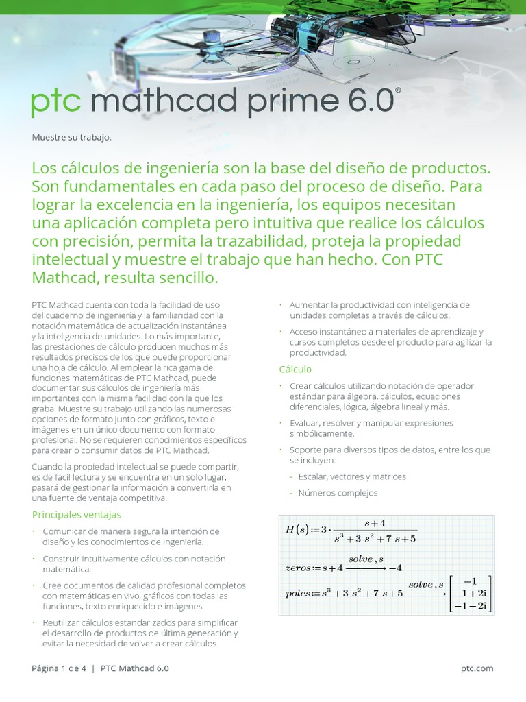Datasheet-Mathcad-Prime-6-es | PDF | Álgebra lineal | Ecuaciones