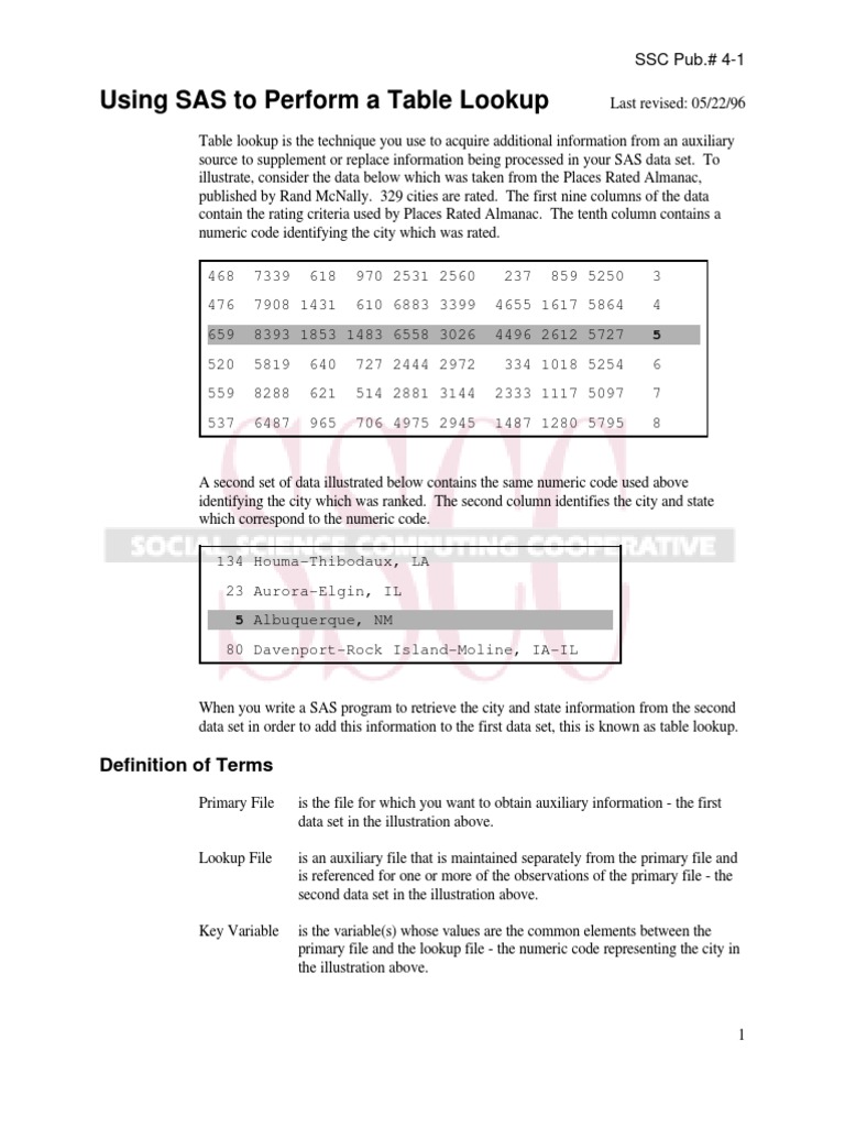 Table Lookup | PDF | Computers