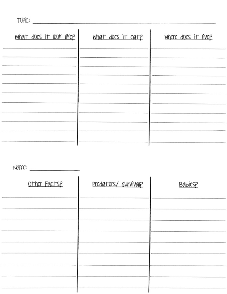 Non Fiction Graphic Organizer | PDF