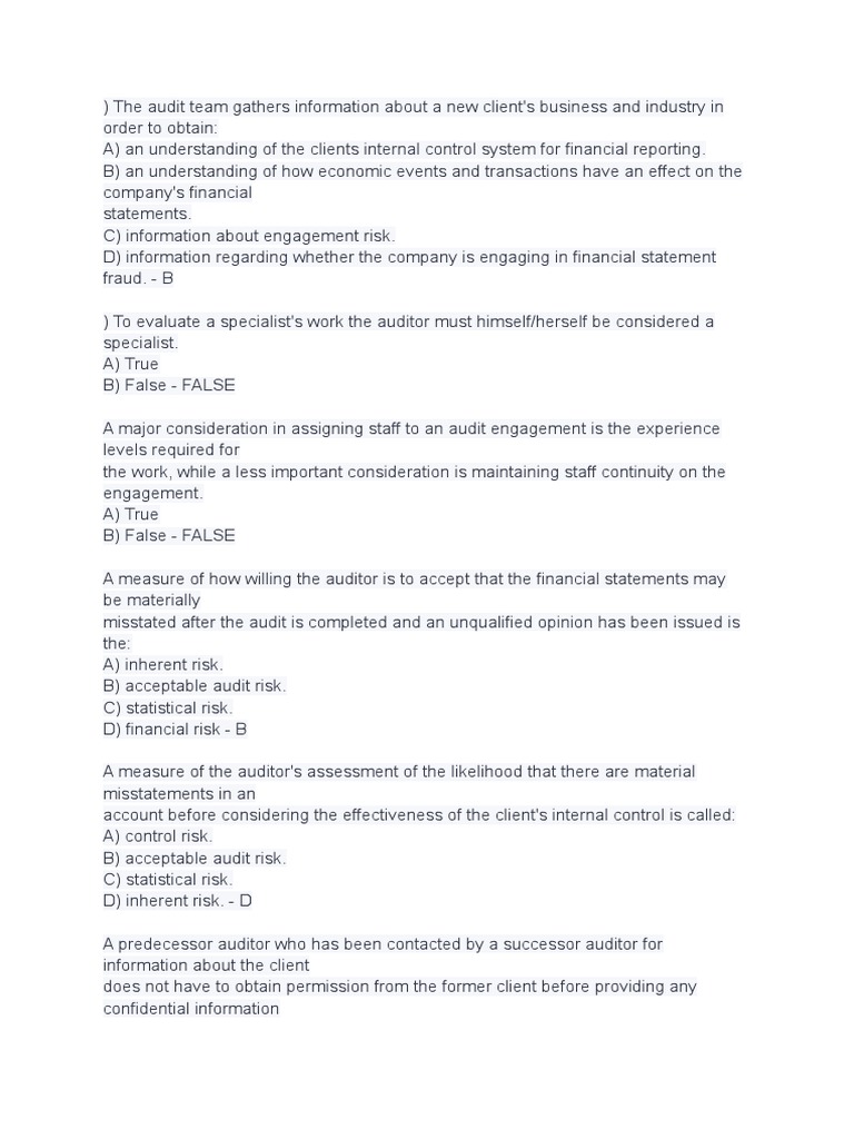 Audit Risks and Materiality | PDF | Audit | Financial Audit