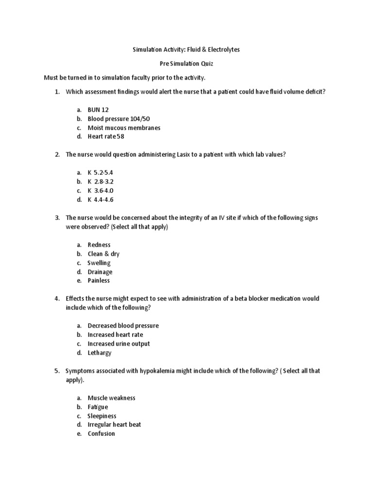 Pre Simulation Quiz-1 | PDF