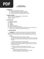 Lesson Plan Pe 6 | PDF | Physical Education | Rubric (Academic)