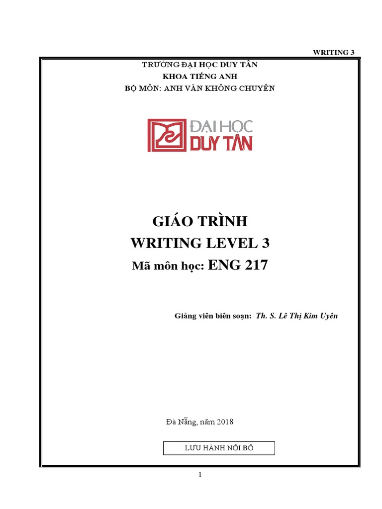 Giáo Trình Writing Level 3 | PDF | Noun | Verb