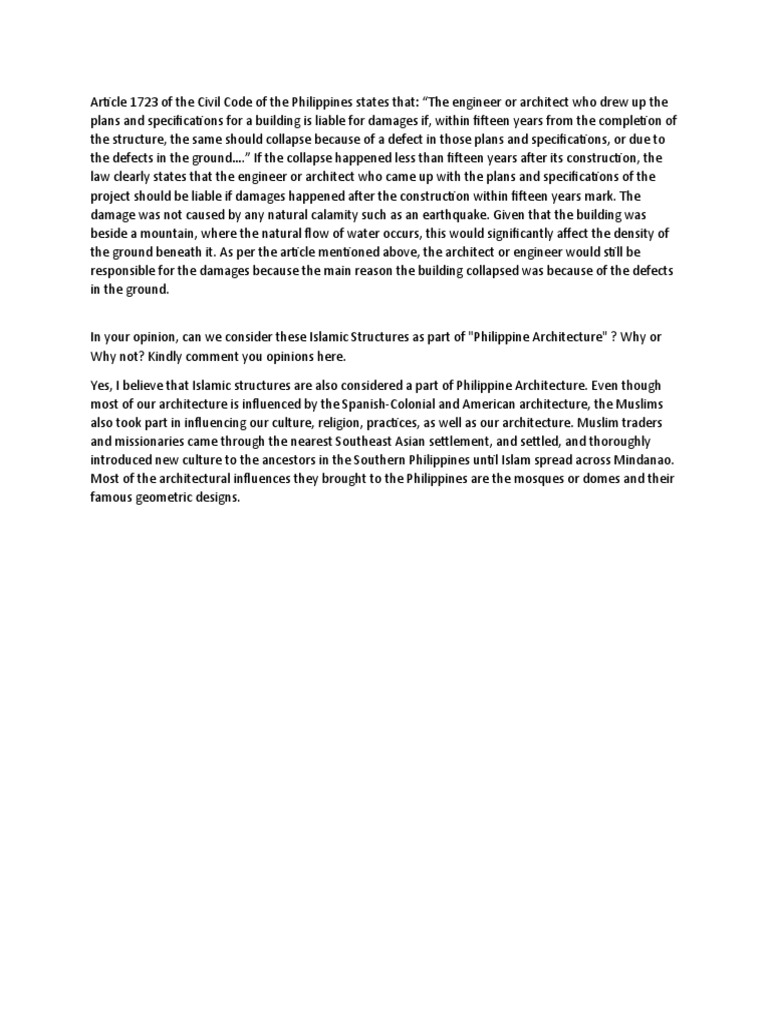 Article 1723 of The Civil Code of The Philippines States That | PDF