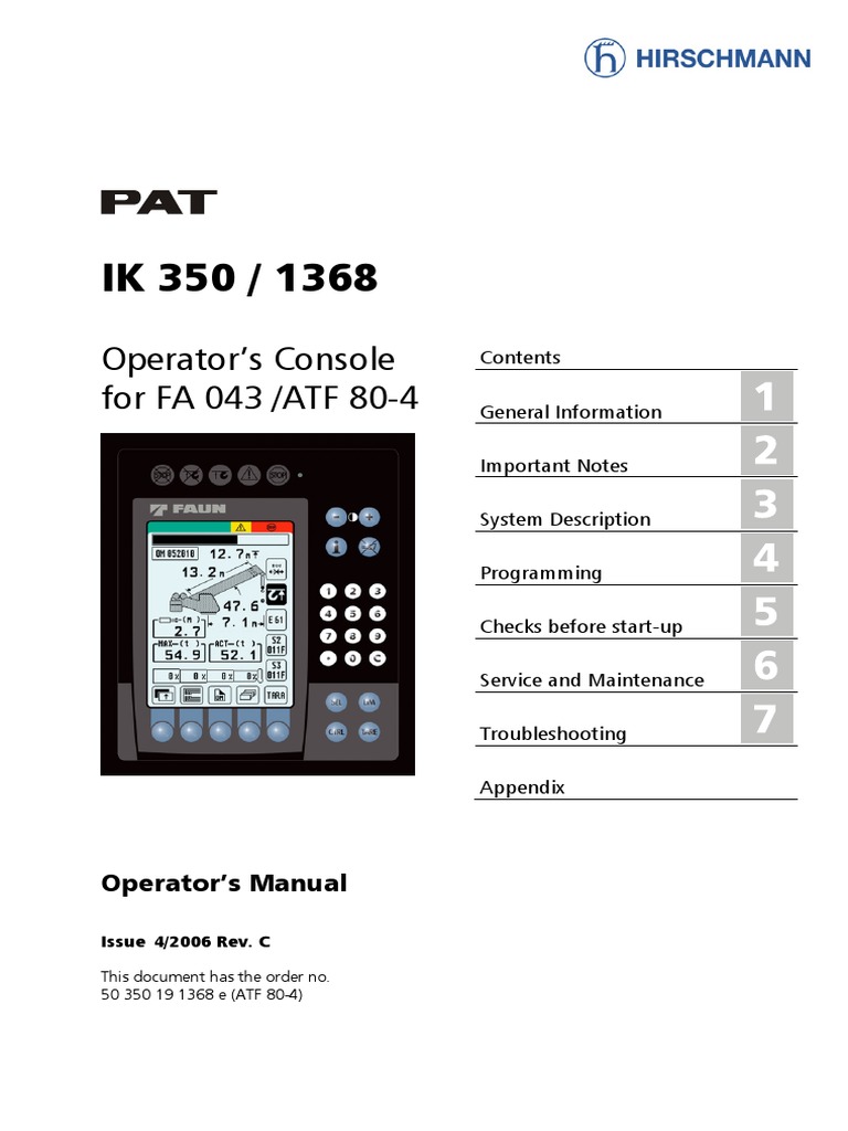 4 IFlex Operator Manual - ATF 80-4 | PDF | Crane (Machine) | Menu ...