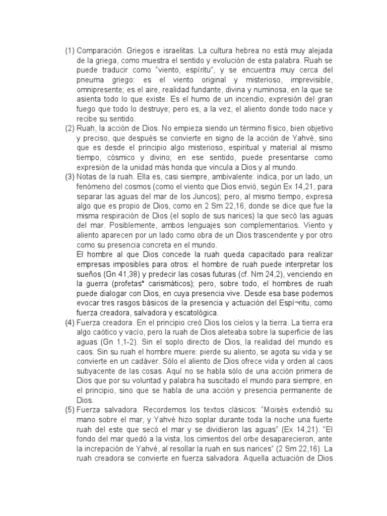 Significado y acción de la Ruah divina | PDF | Divinidad | Dios