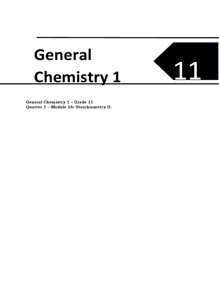 General Chemistry 1 Module 16 | PDF | Stoichiometry | Mole (Unit)
