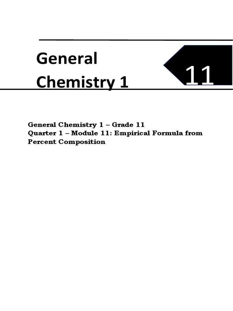 General Chemistry 1: General Chemistry 1 - Grade 11 Quarter 1 - Module ...