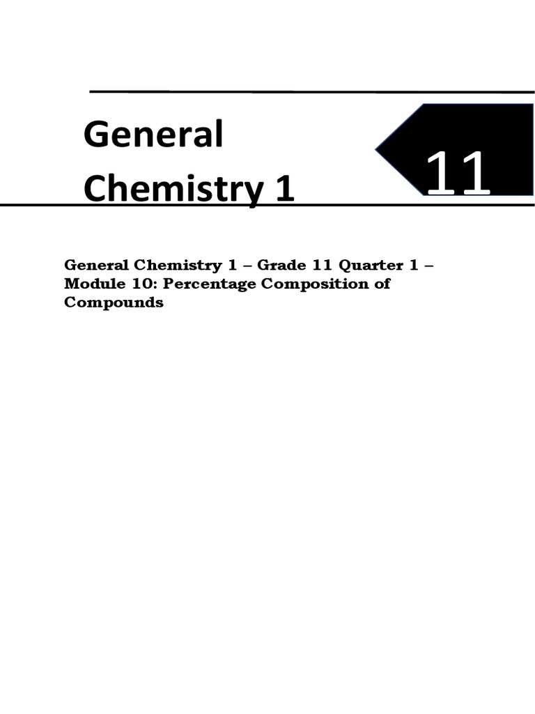 General Chemistry 1: General Chemistry 1 - Grade 11 Quarter 1 - Module ...