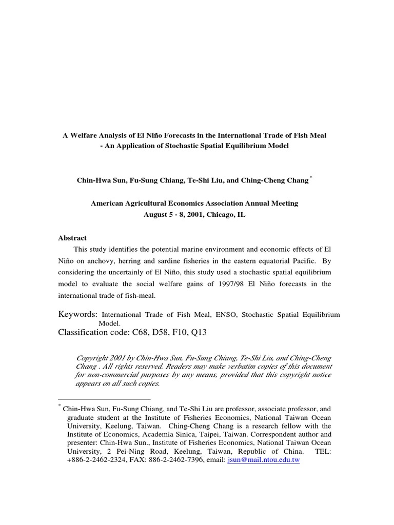 Keywords: Classification Code: C68, D58, F10, Q13: Jsun@mail - Ntou.edu ...