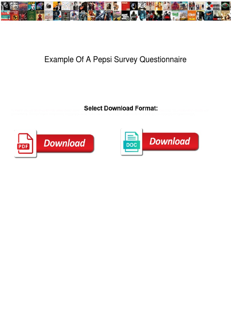 Example of A Pepsi Survey Questionnaire | PDF | Survey Methodology ...