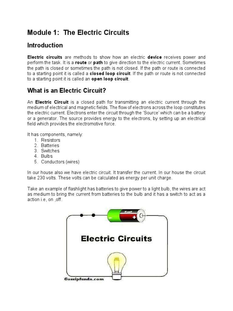Module 1 (The Electric Circuits) | PDF | Electrical Network | Electric ...