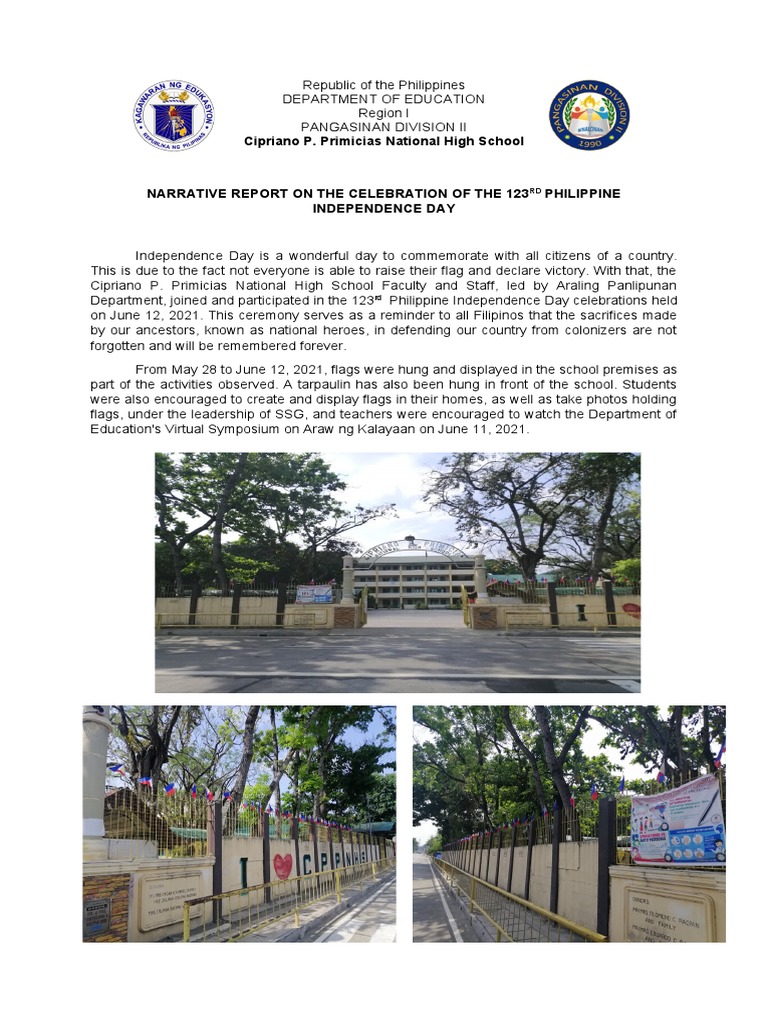 Celebrating Independence: Cipriano P. Primicias National High School's ...
