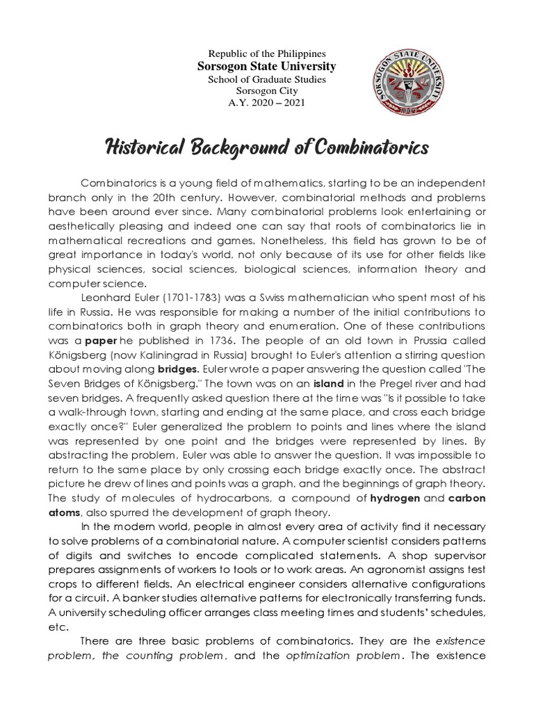 History of Combinatorics | PDF | Combinatorics | Mathematics